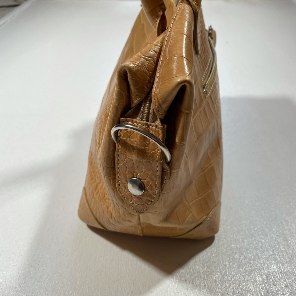 Tan Crocodile Alligator Print Purse Handbag Shoulder … - Gem